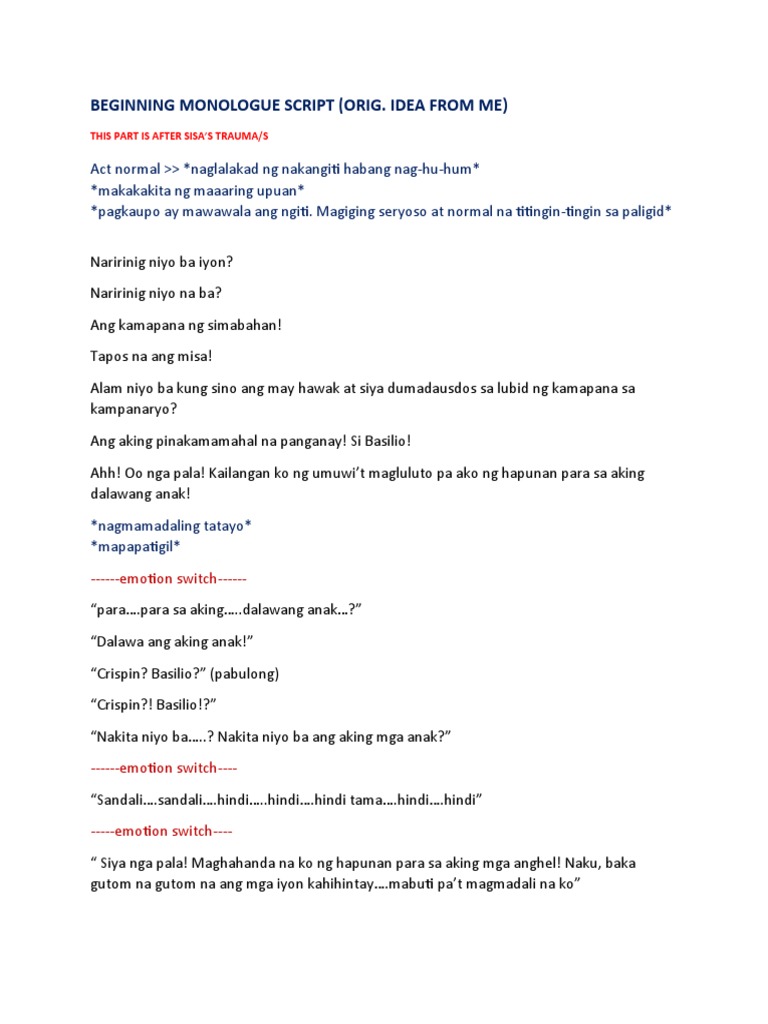 Sisa Monologue | PDF