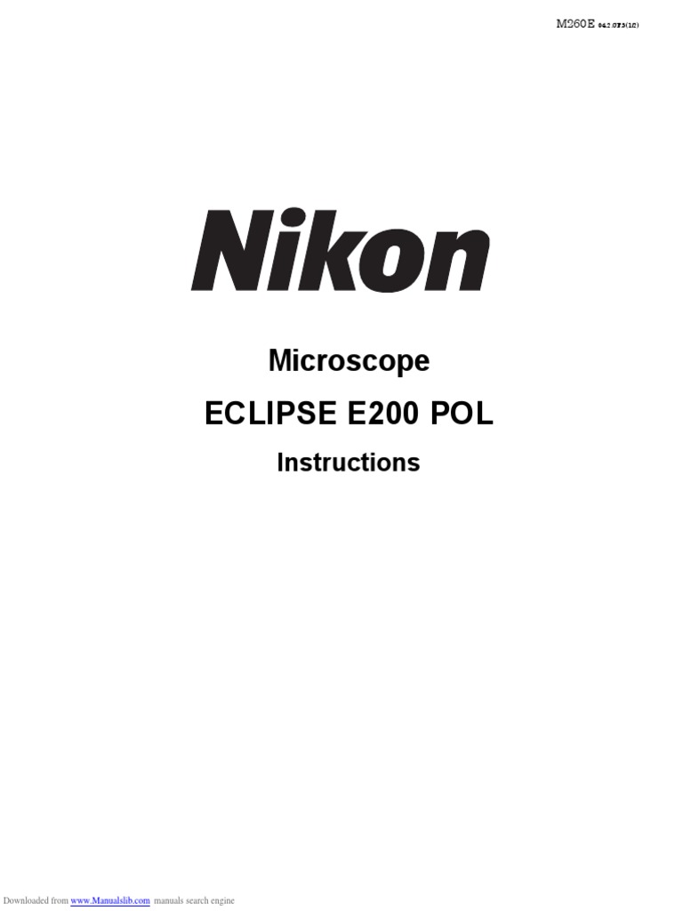 Eclipse E200 Pol | PDF | Microscope | Electromagnetic Radiation