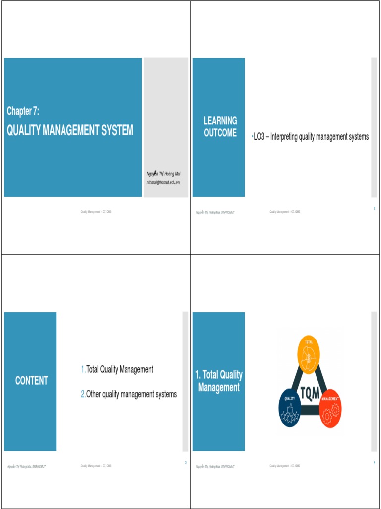 Chapter 7 - QMS | PDF | Quality Management System | Quality Management