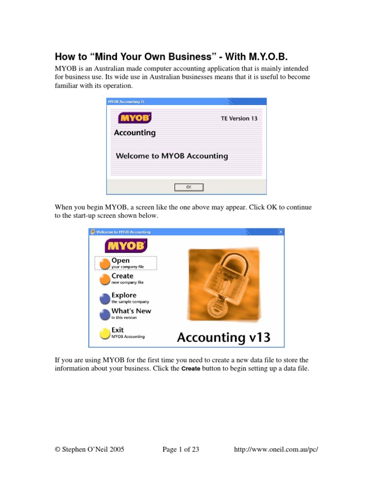 How To "Mind Your Own Business" - With M.Y.O.B.: Create | PDF ...