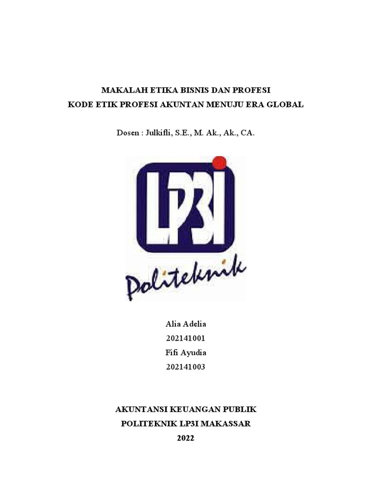 Kode Etik Akuntan di Era Global | PDF | Karier & Perkembangan | Bisnis