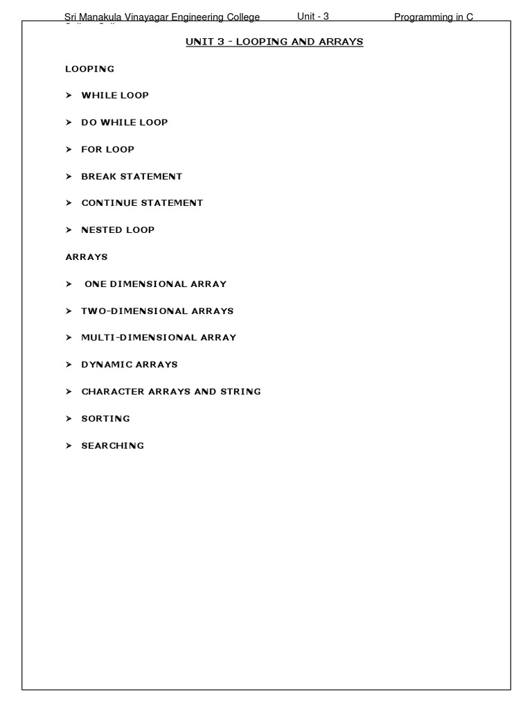 PC Unit 3 | PDF | Pointer (Computer Programming) | Array Data Structure