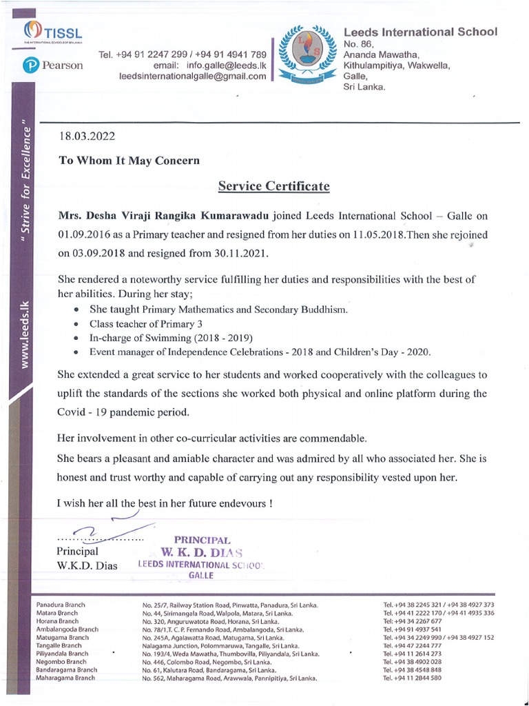 Service Letter | PDF
