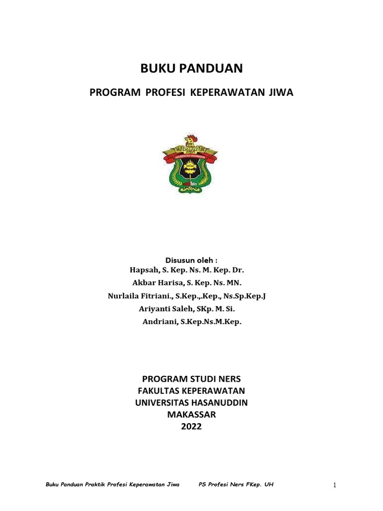 Buku Panduan Profesi Keperawatan Jiwa Juni Askep Psikososial Dan Gangguan Jiwa - 221201 - 204033 ...
