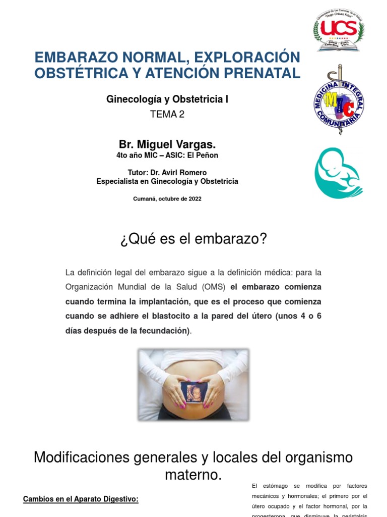 Embarazo Normal, Exploración Obstétrica y Atención Prenatal - Miguel ...