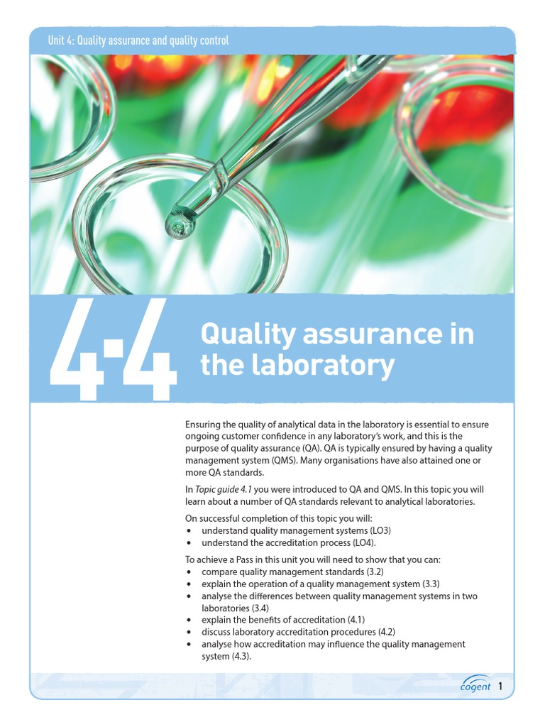 Quality Assurance in Laboratory | PDF | Quality Assurance | Quality ...