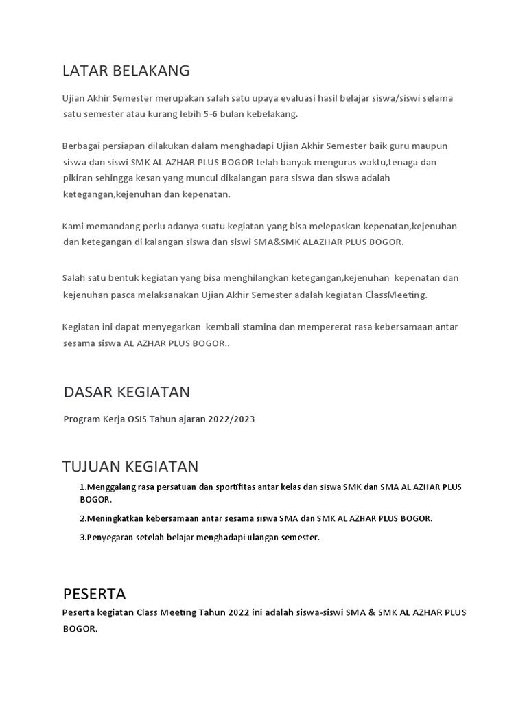 Classmeet Alza 2022 2023 | PDF