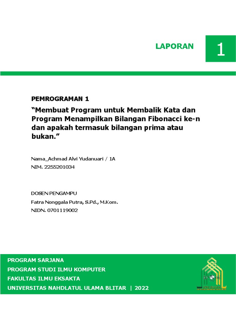 Laporan Praktikum 2022 (Alvi) | PDF