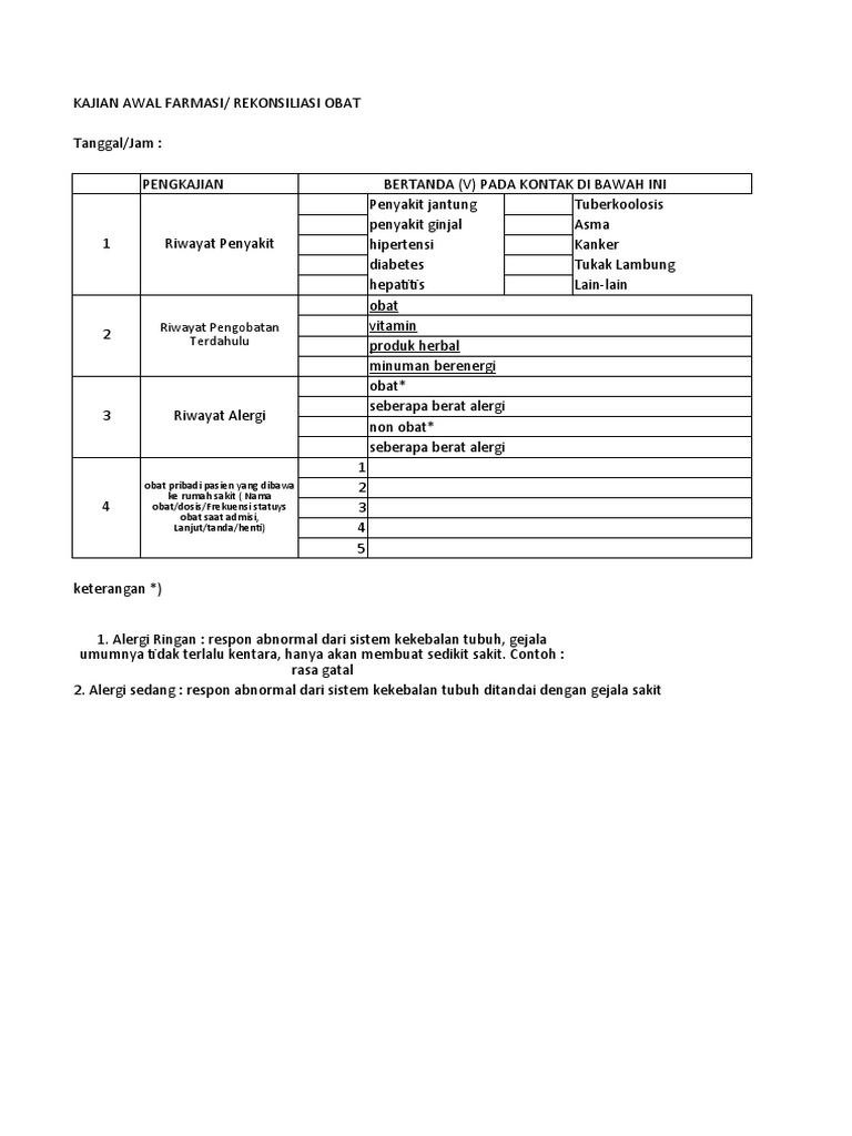 Rekonsiliasi Obat Rsi | PDF