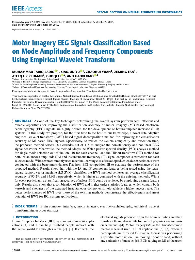 Motor Imagery Eeg Signals Classification Based On Mode Amplitude And Frequency Components Using