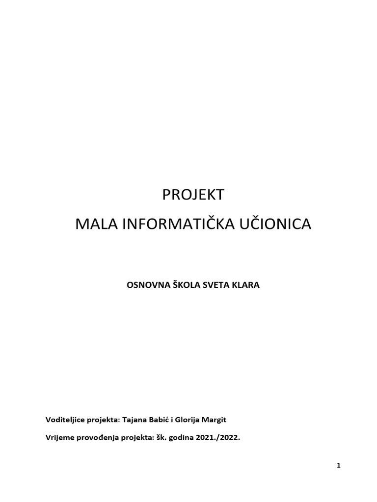 Projekt - Informaticka Ucionica | PDF