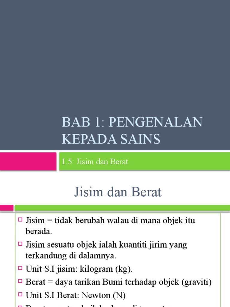 1.5 Jisim Dan Berat | PDF