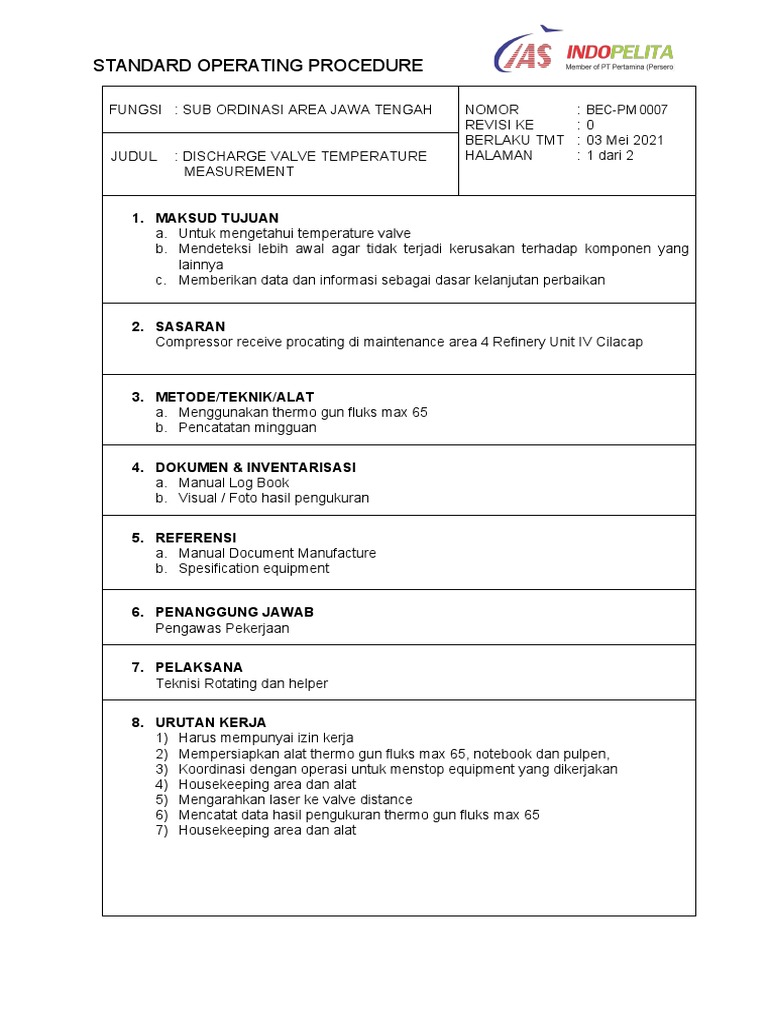 0007 Discharge Valve Temperature Measurement | PDF