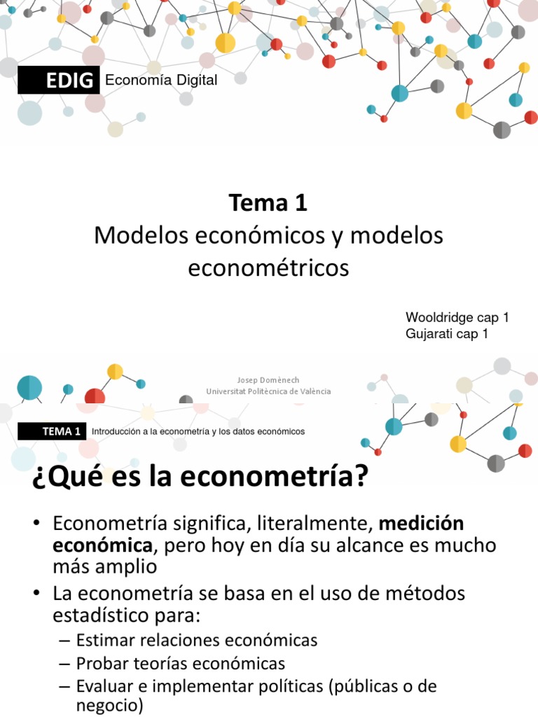 Tema 1 | PDF | Econometría | Hora