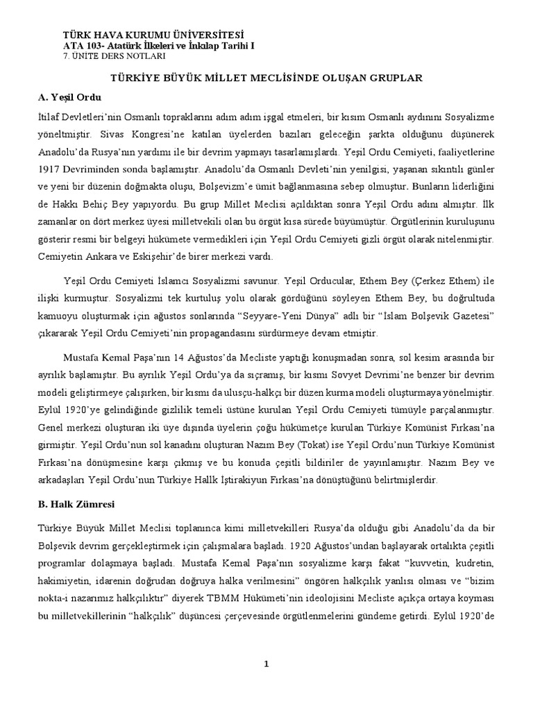 Ata 103 7. Üni̇te | PDF