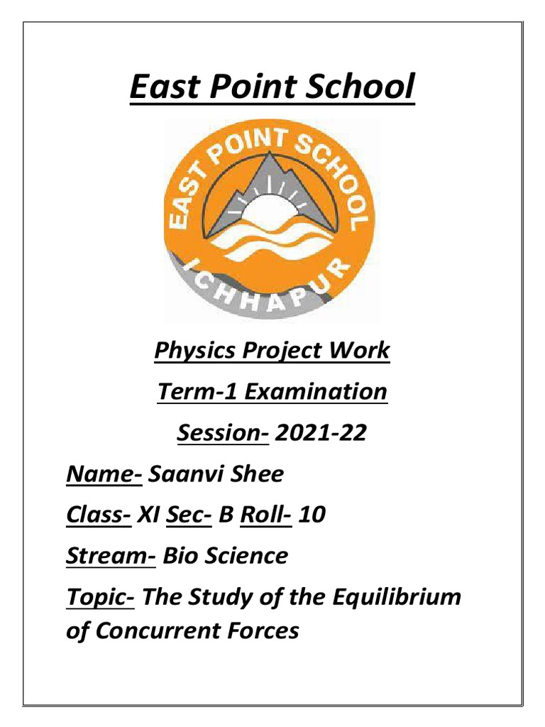 Saanvi Shee XIB Roll 10 Physics Term 1 Project | PDF | Force | Newton's Laws Of Motion