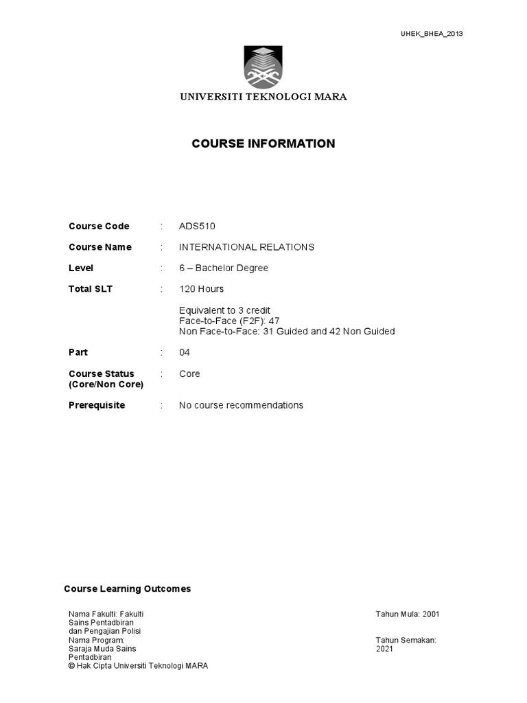 Am228 - Ads510 - International Relations - Syllabus Updated 7-1-2022 ...