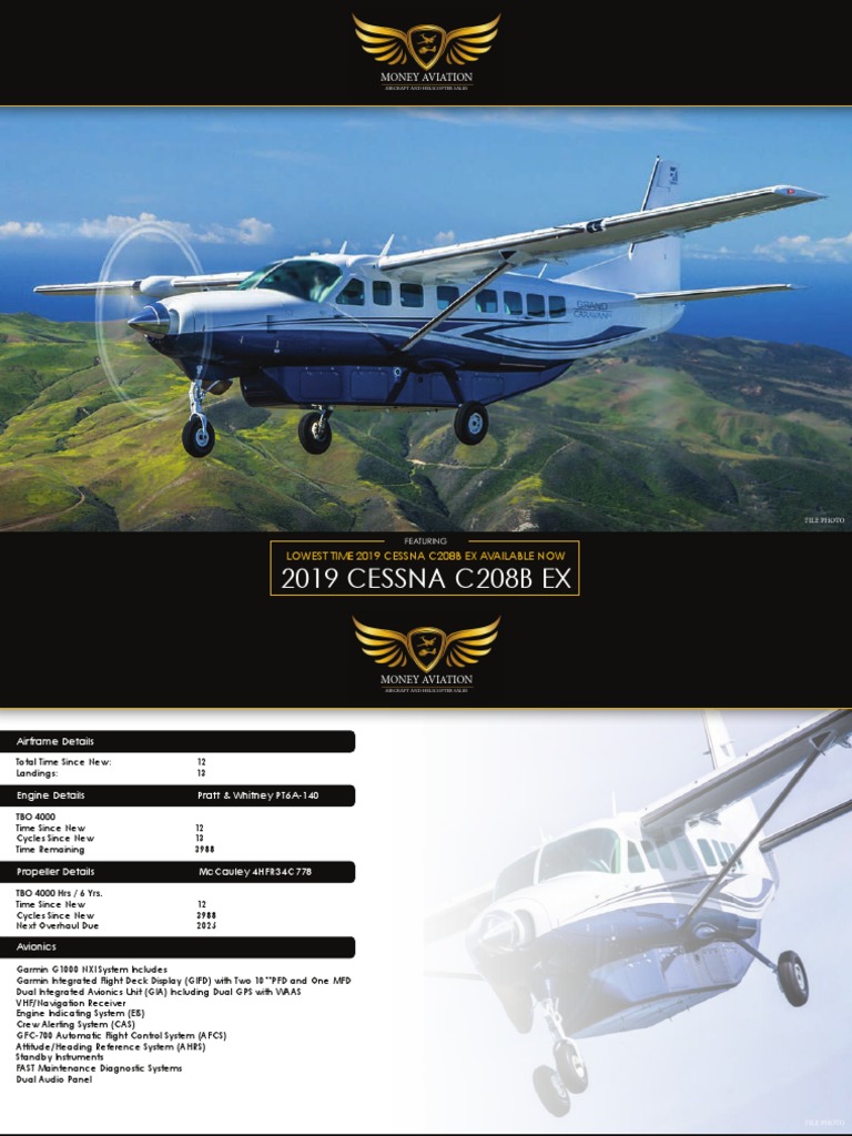 2019 Cessna C208B EX | PDF | Aviation | Aircraft
