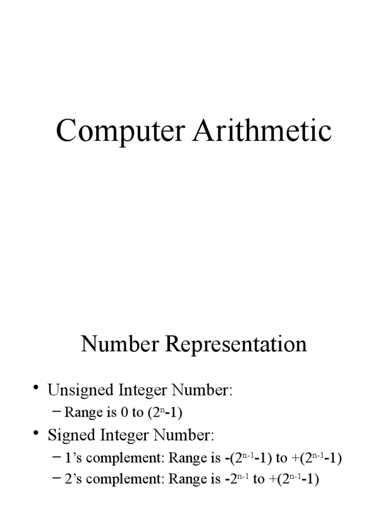 Computer Arithmetic | PDF | Multiplication | Arithmetic