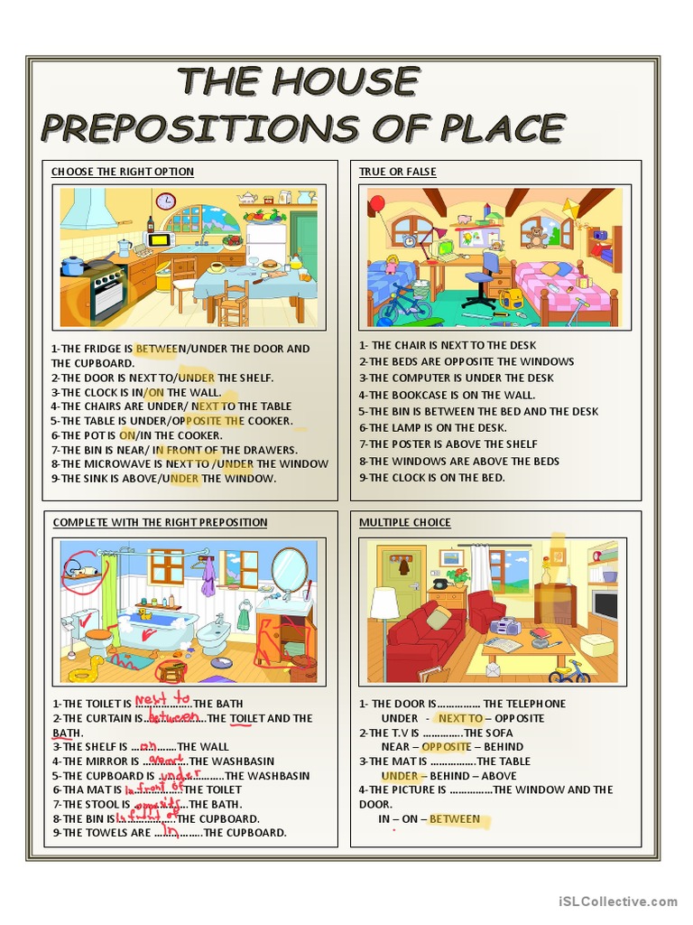 The House - Prepositions of Place | PDF | Foreign Language Studies