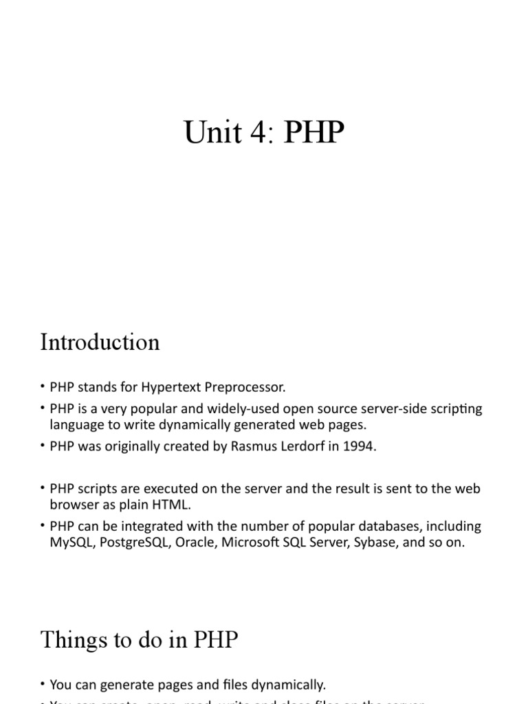 Unit4 PHP | PDF | Php | Subroutine