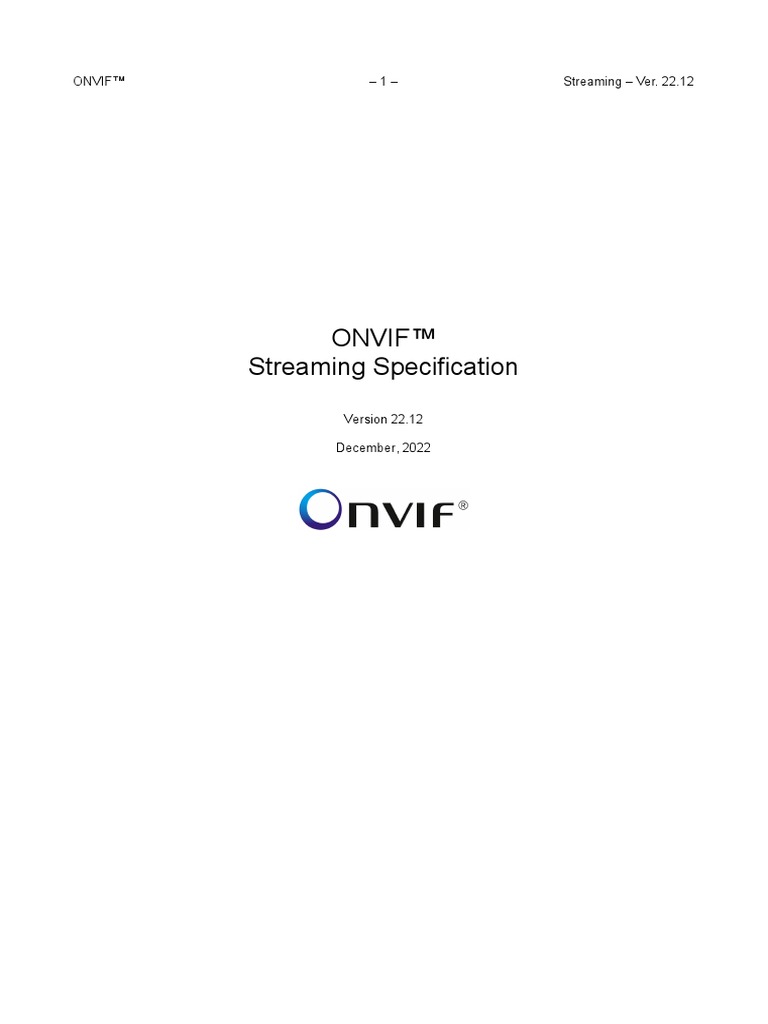ONVIF Streaming Spec | PDF | Transmission Control Protocol | Streaming ...