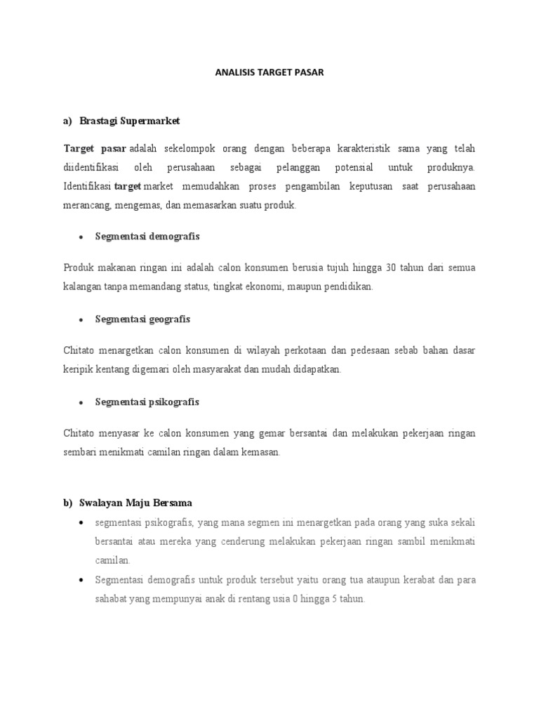 Analisis Target Pasar | PDF
