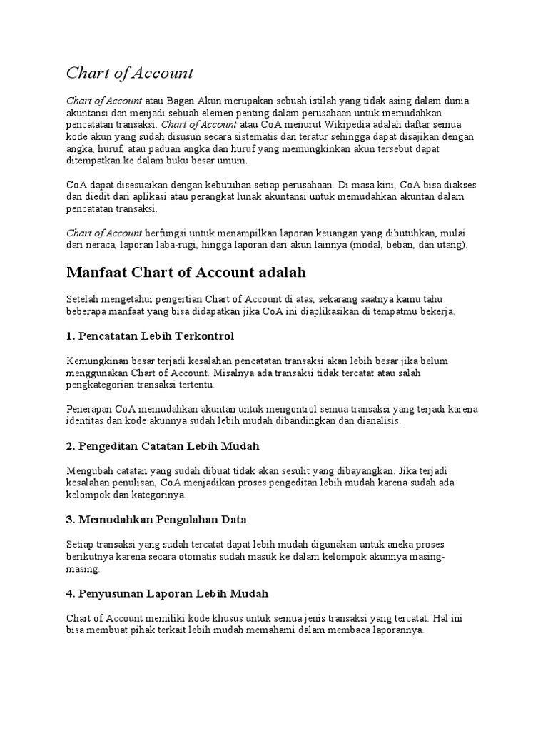 Chart of Account | PDF