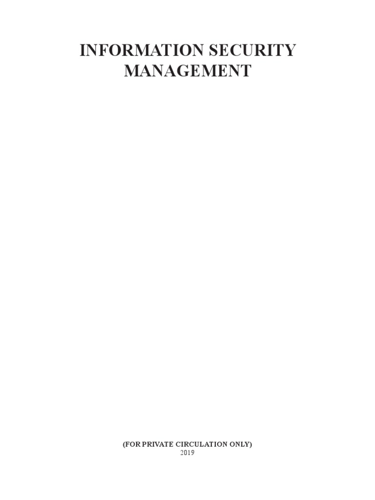 Information Security Management PDF Information Security Security