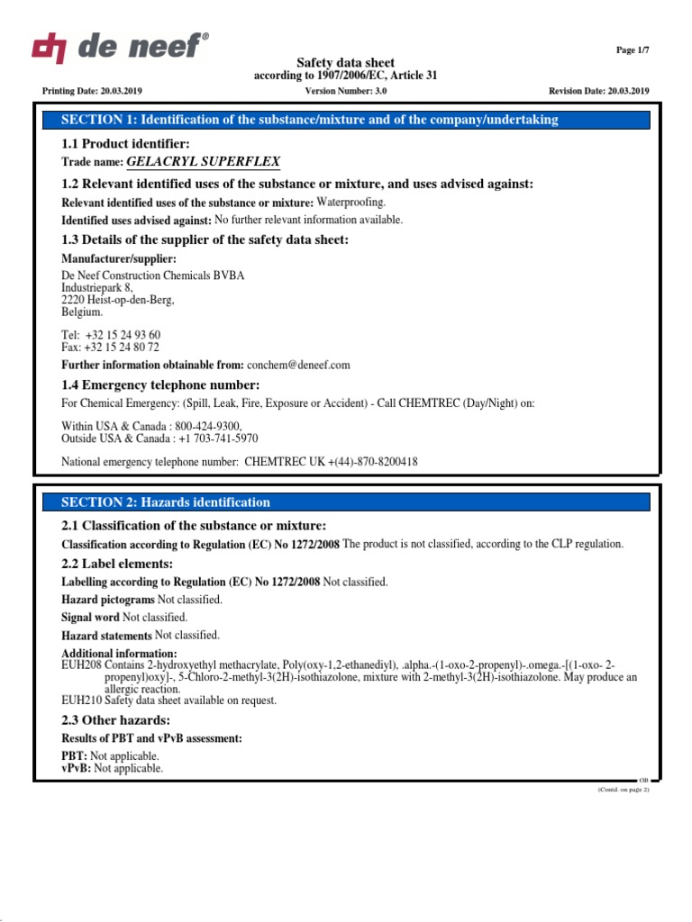 SD65097 - Gelacryl Superflex - (GB) | PDF | Toxicity | Personal ...