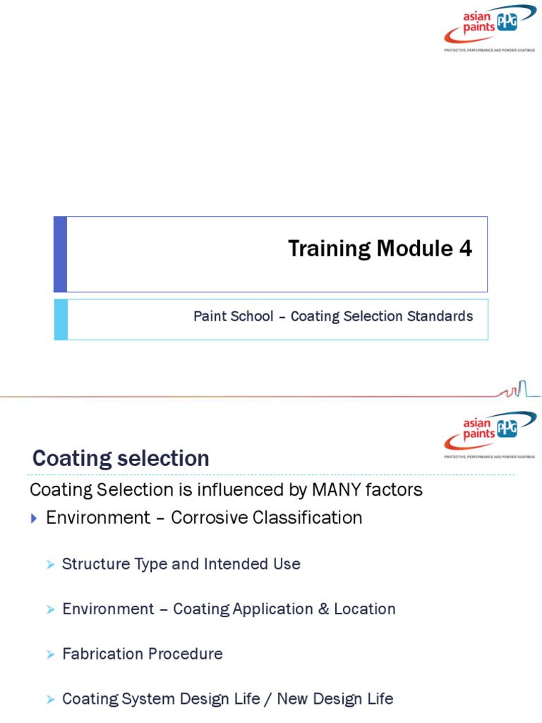 Training Module 4 - Coating Selection Standards | PDF | Corrosion | Epoxy