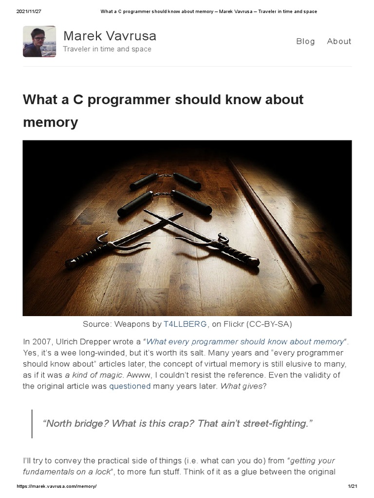 What A C Programmer Should Know About Memory - Marek Vavrusa - Traveler ...