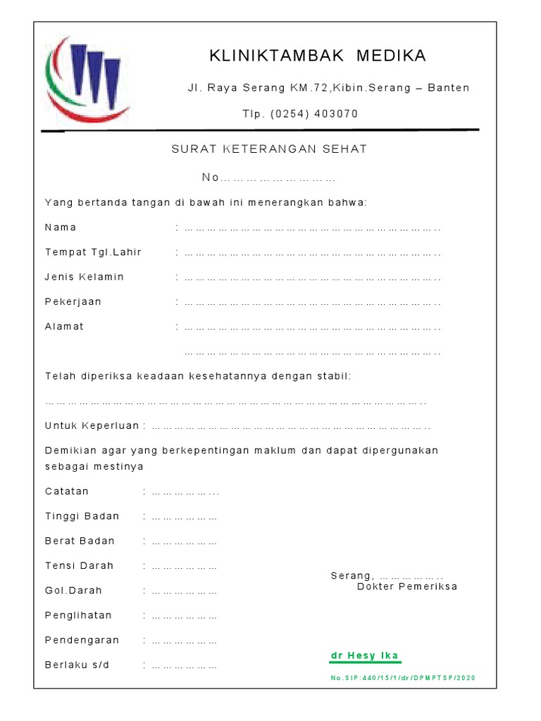 Surat Sehat Dokter | PDF