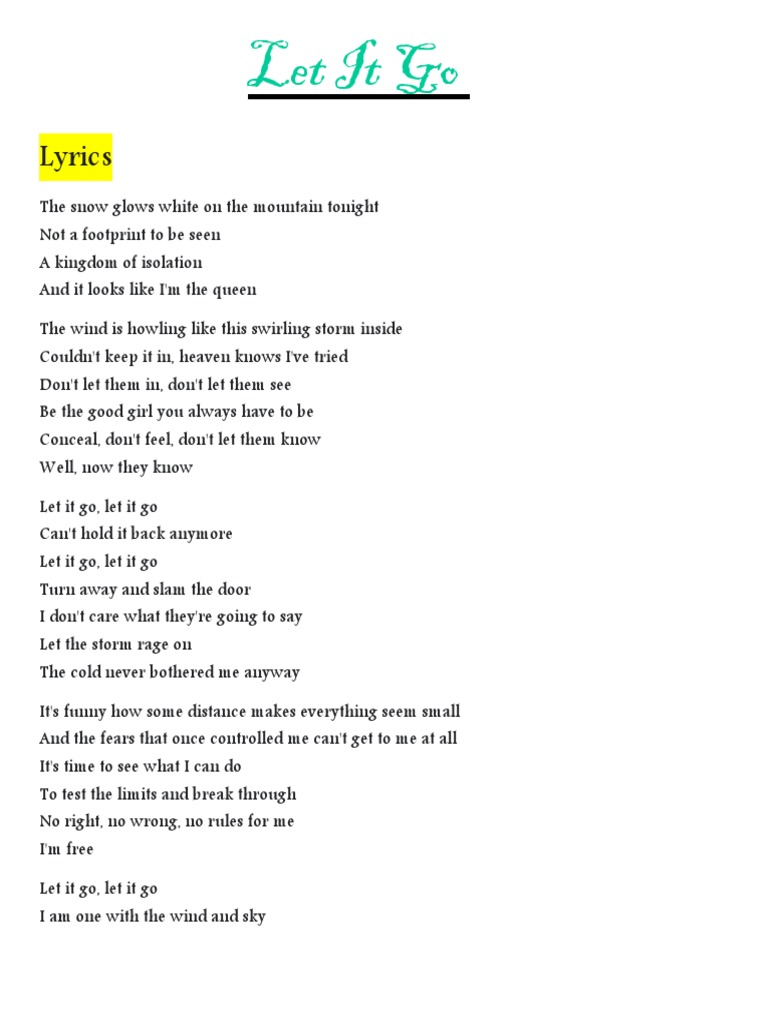 Let It Go | PDF