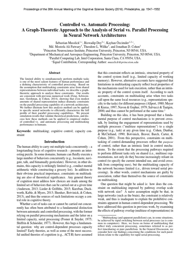 Controlled vs. Automatic Processing: A Graph-Theoretic Approach To The ... Controlled vs. Automatic Processing: A Graph-Theoretic Approach To The ...
