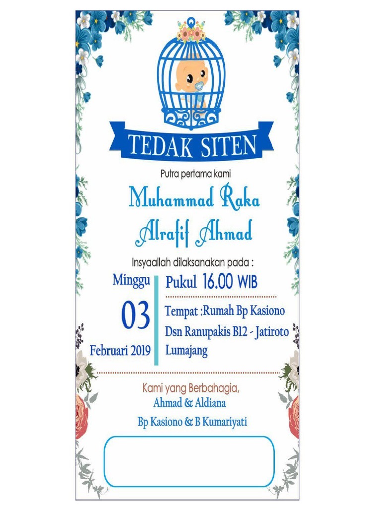Undangan Tedak Siten | PDF