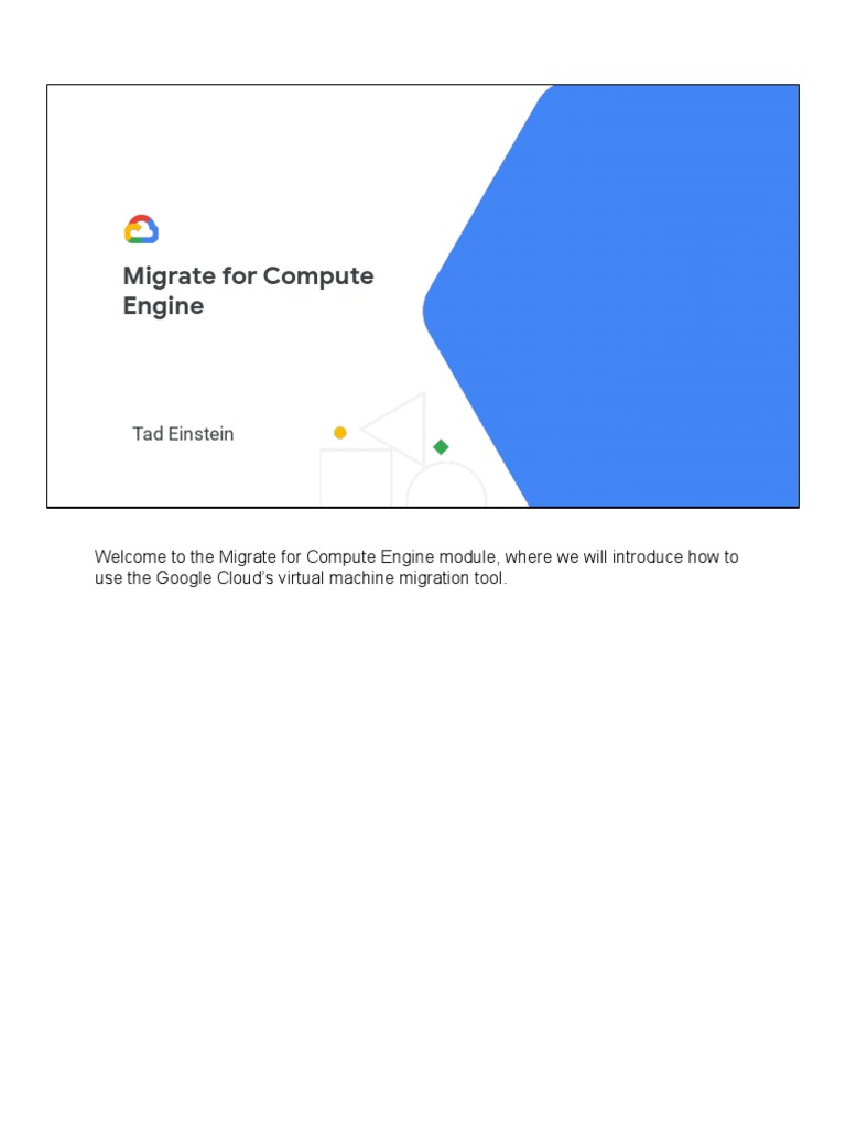Module 5 Migrate For Compute Engine | PDF | Cloud Computing | Virtual Machine