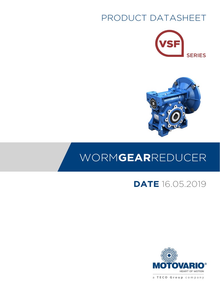 Worm Gear Datasheet | PDF
