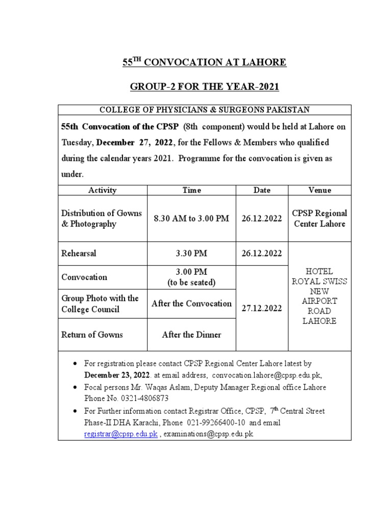 Convocation - Files - Mcps - GROUP-2 YEAR 2021 CONVOCATION PROGRAMME ...