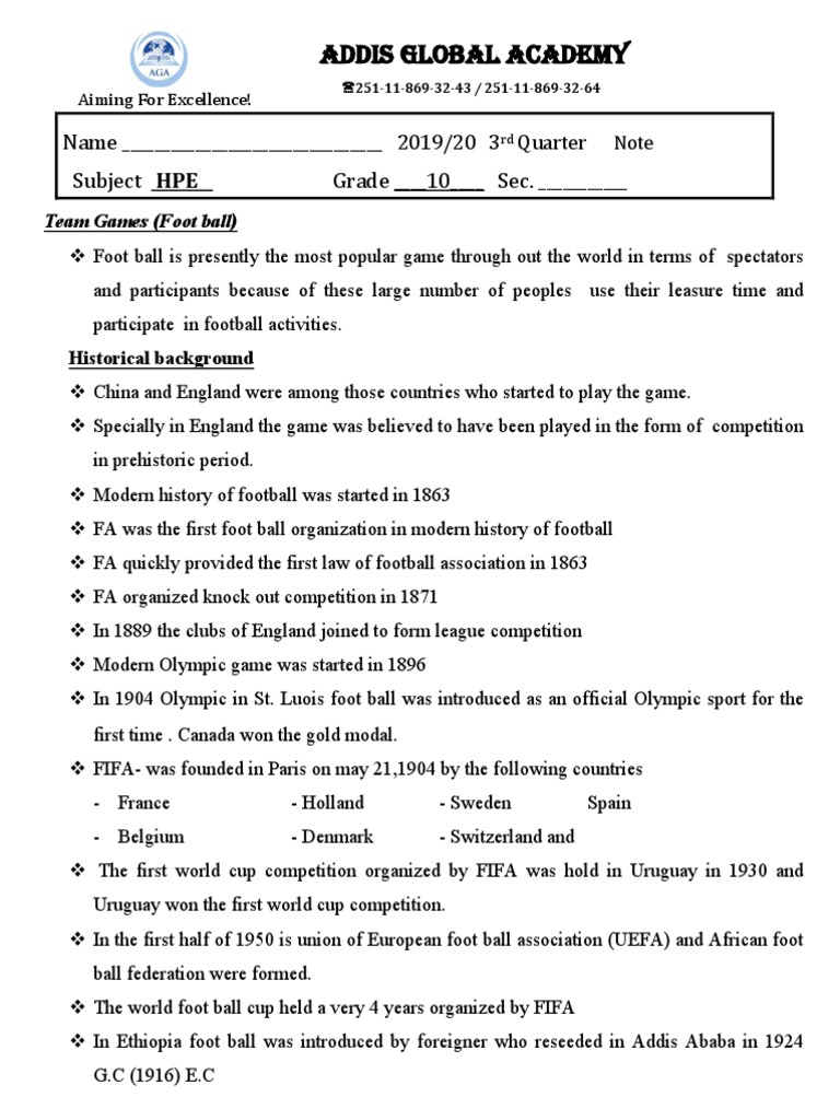 3rd Quarter Quarter HPE Note Grade 10 | PDF | Sports | Sports Rules And ...