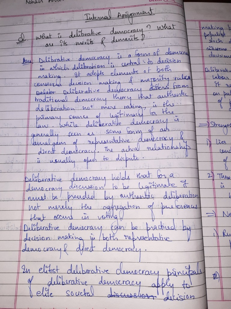 Deliberative Democracy Class Notes | PDF