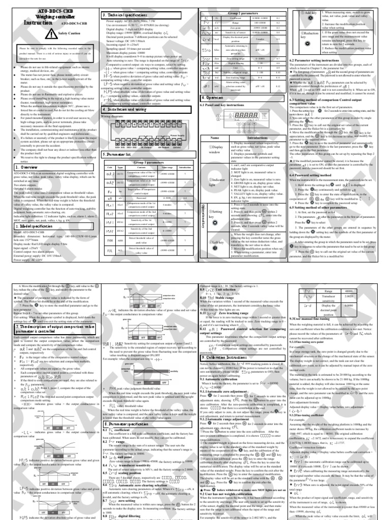 Ato ddc5 CHB Digital Controller Instruction Manual | PDF | Calibration | Parameter (Computer ...