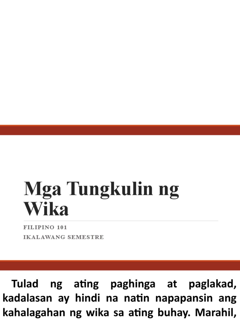 Mga Tungkulin NG Wika | PDF