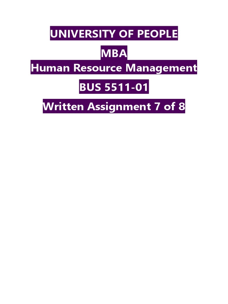 HRM Written Assignment 7 of 8 | PDF | Recruitment | Employment