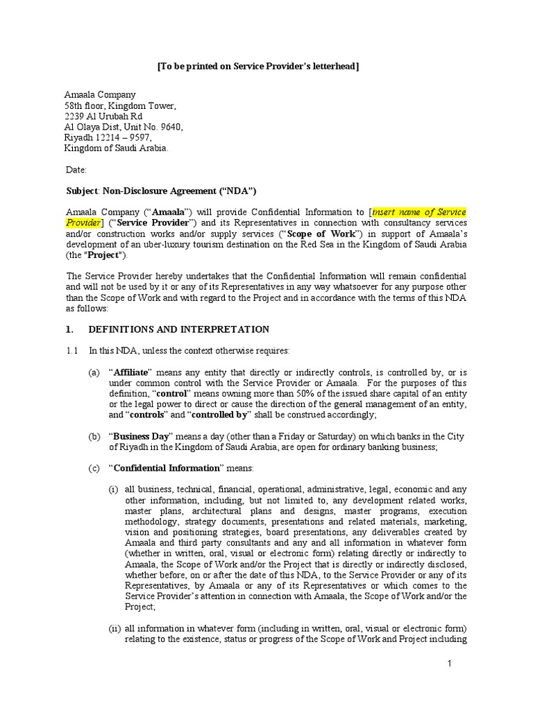 AML-COE-LGL-TEMP-0001-Rev0.1-Amaala - Unilateral NDA - FINAL 16.11.20 ...