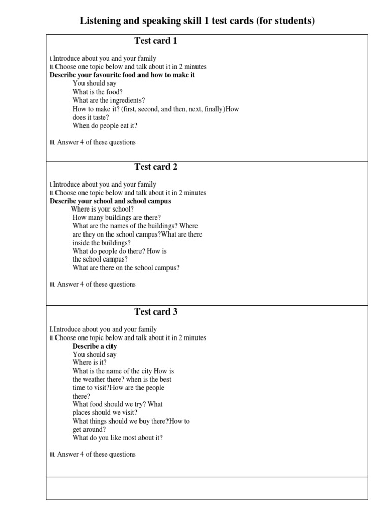 Listening and Speaking Skill 1 | PDF