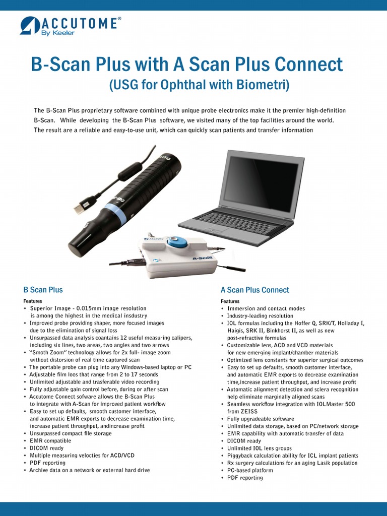 Brosur ACCUTOME B-Scan Plus With A Scan Plus Connect | PDF