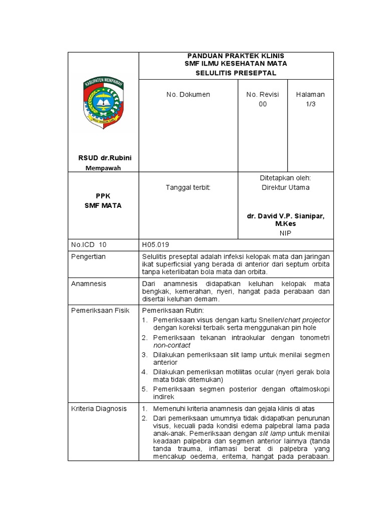 Panduan Selulitis Preseptal Mata | PDF