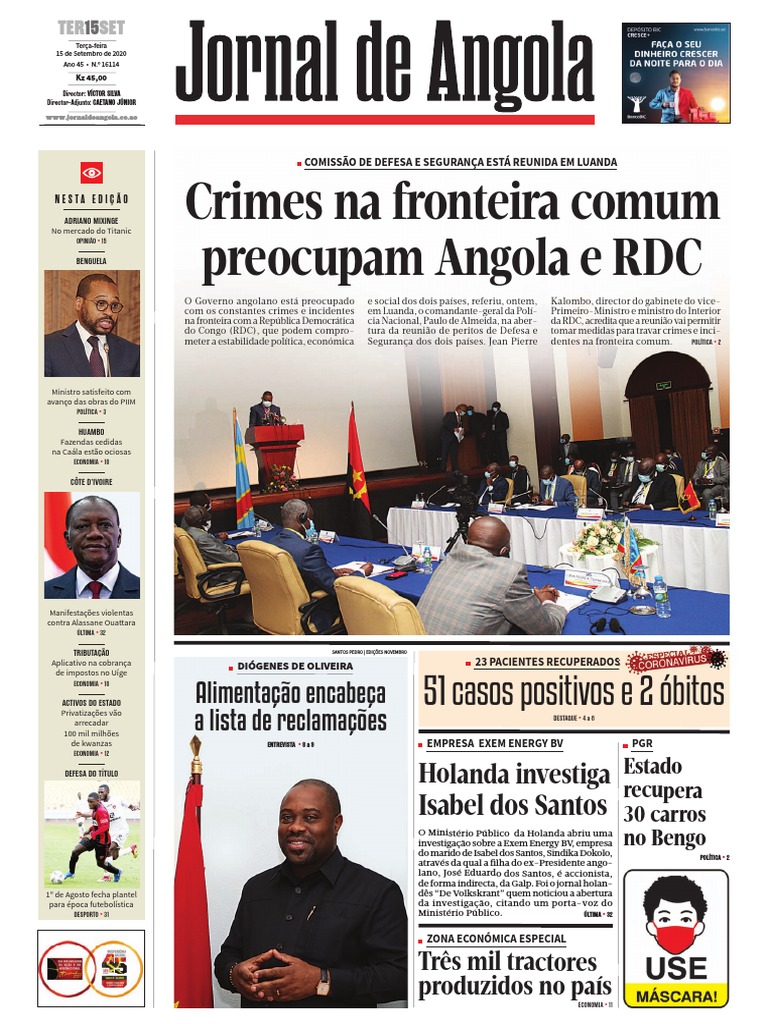 Edição 15 de Setembro de 2020 | PDF | Angola | República Democrática do ...