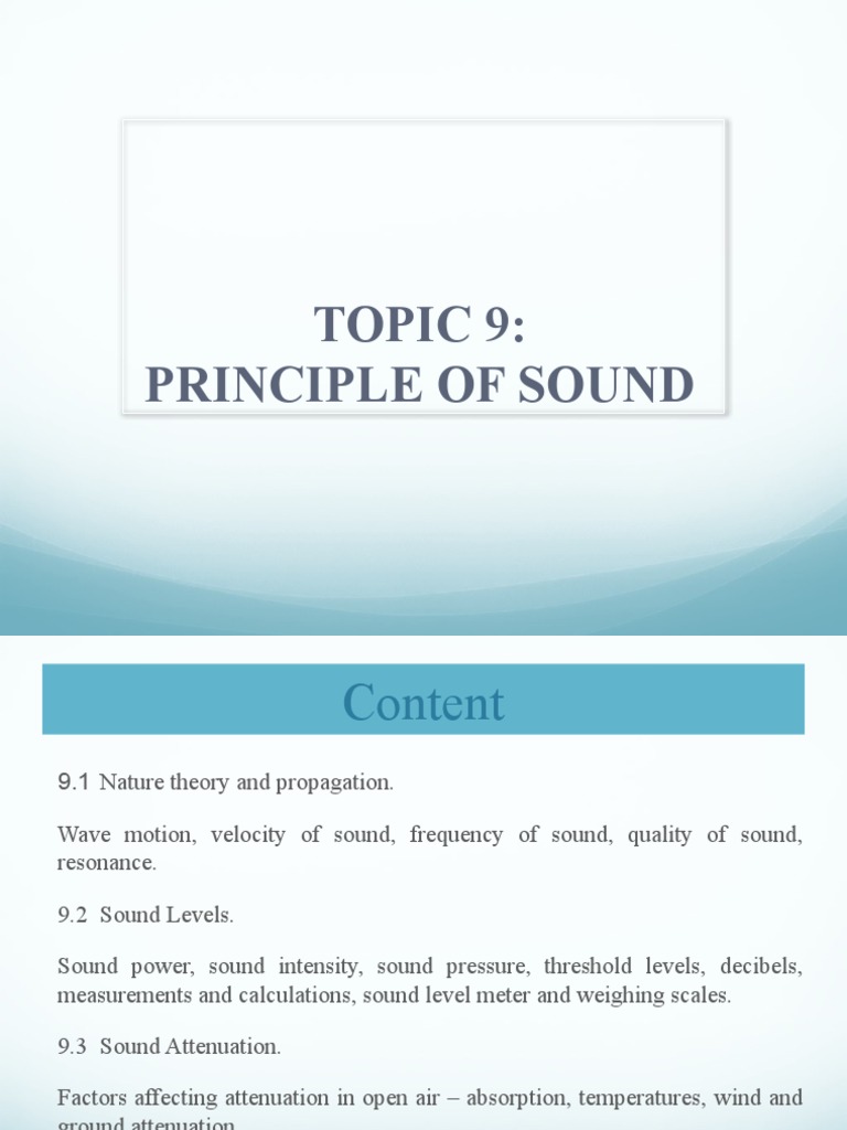 Topic 9 Principle of Sound | PDF | Frequency | Sound